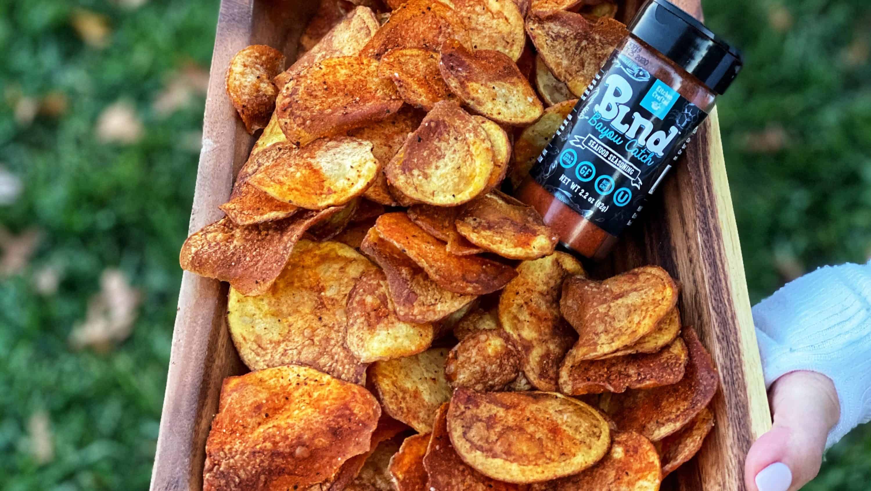 HOMEMADE CAJUN POTATO CHIPS | SNACKS | SIDE DISH