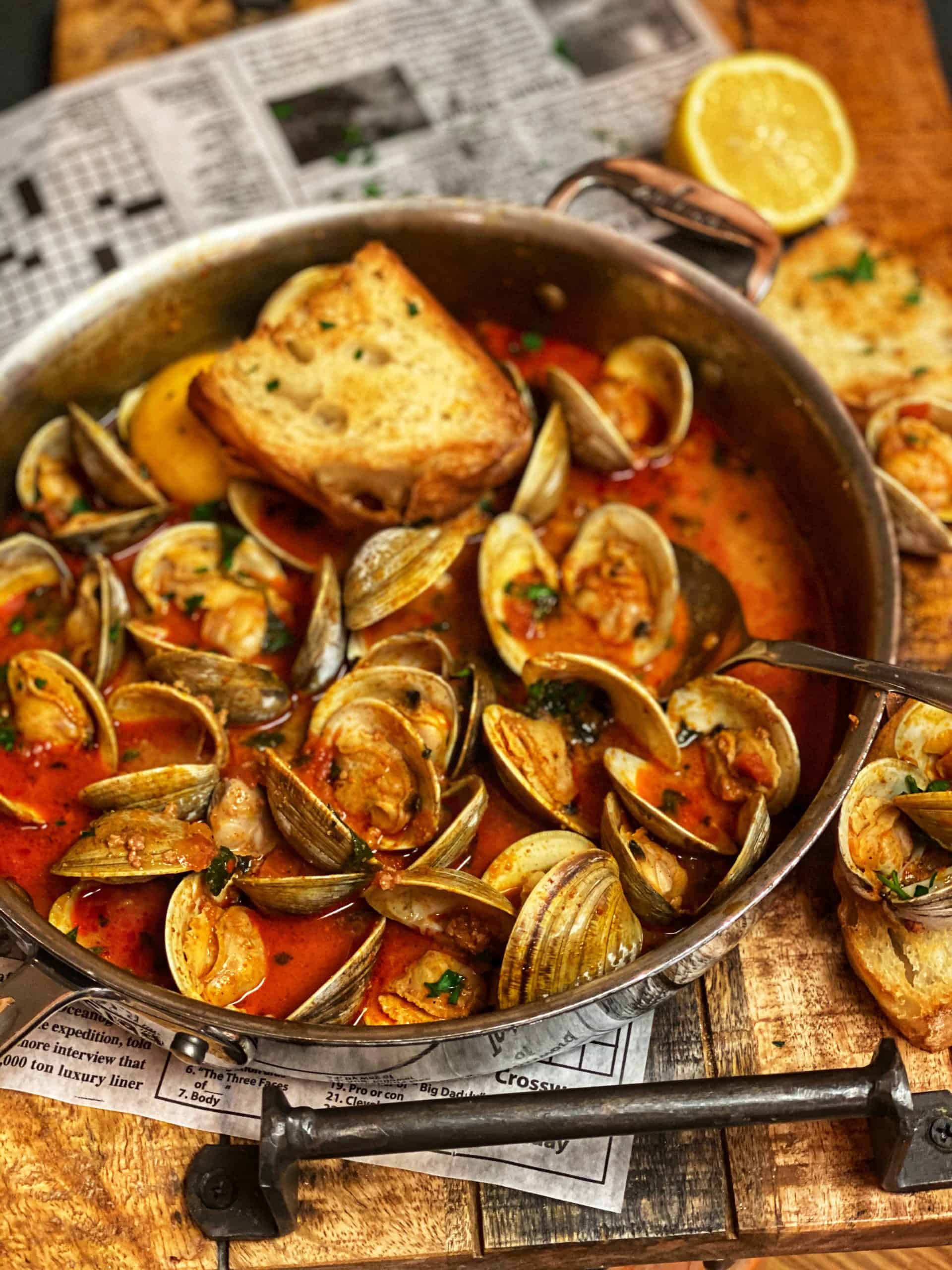 CLAMS WITH CHORIZO IN A TOMATO BROTH | SEAFOOD