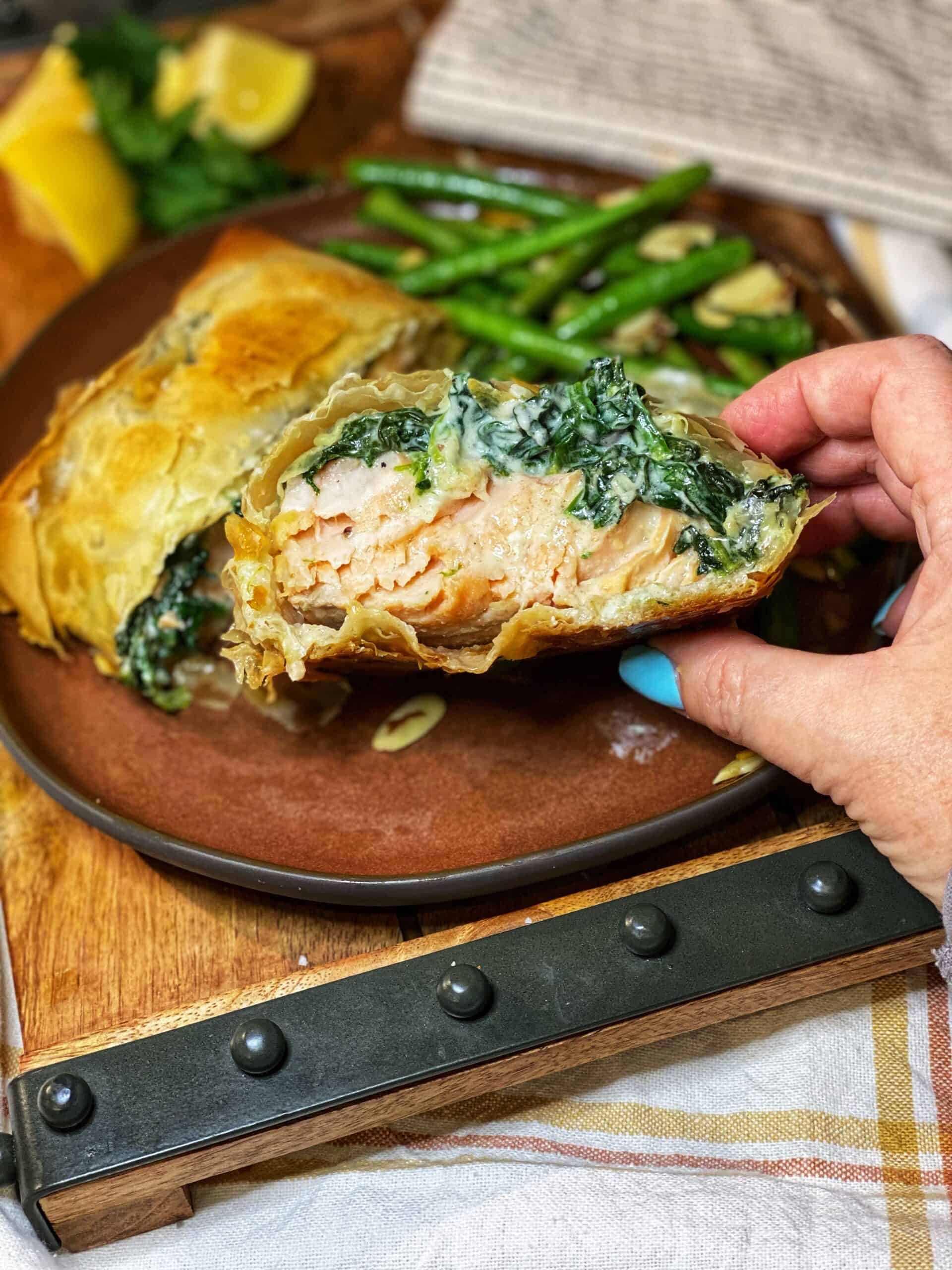 Phyllo Wrapped Spinach Salmon | Dinner Ideas | Easy Recipe
