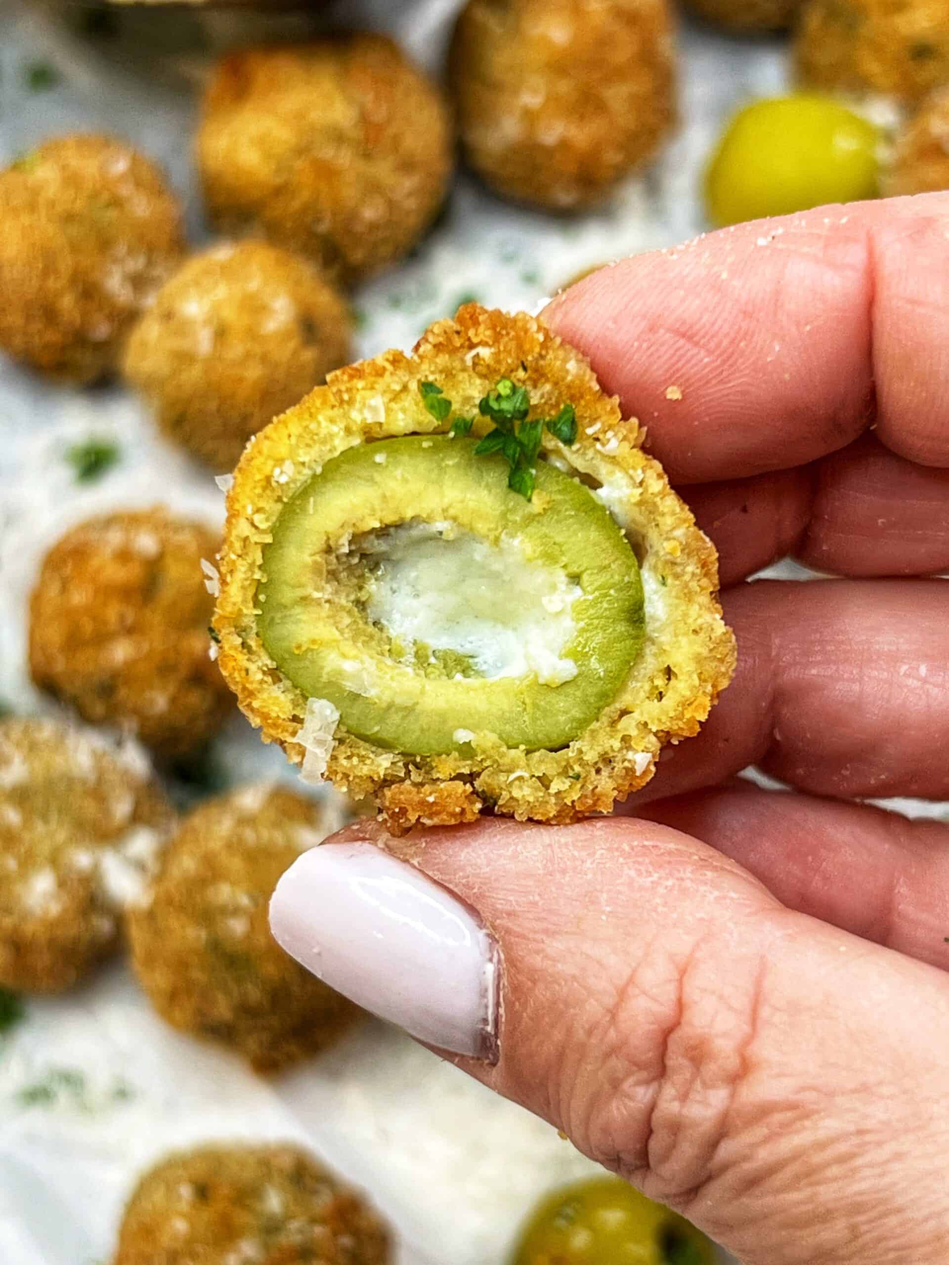 Cheese Stuffed Fried Olives | Charlotte Fashion Plate
