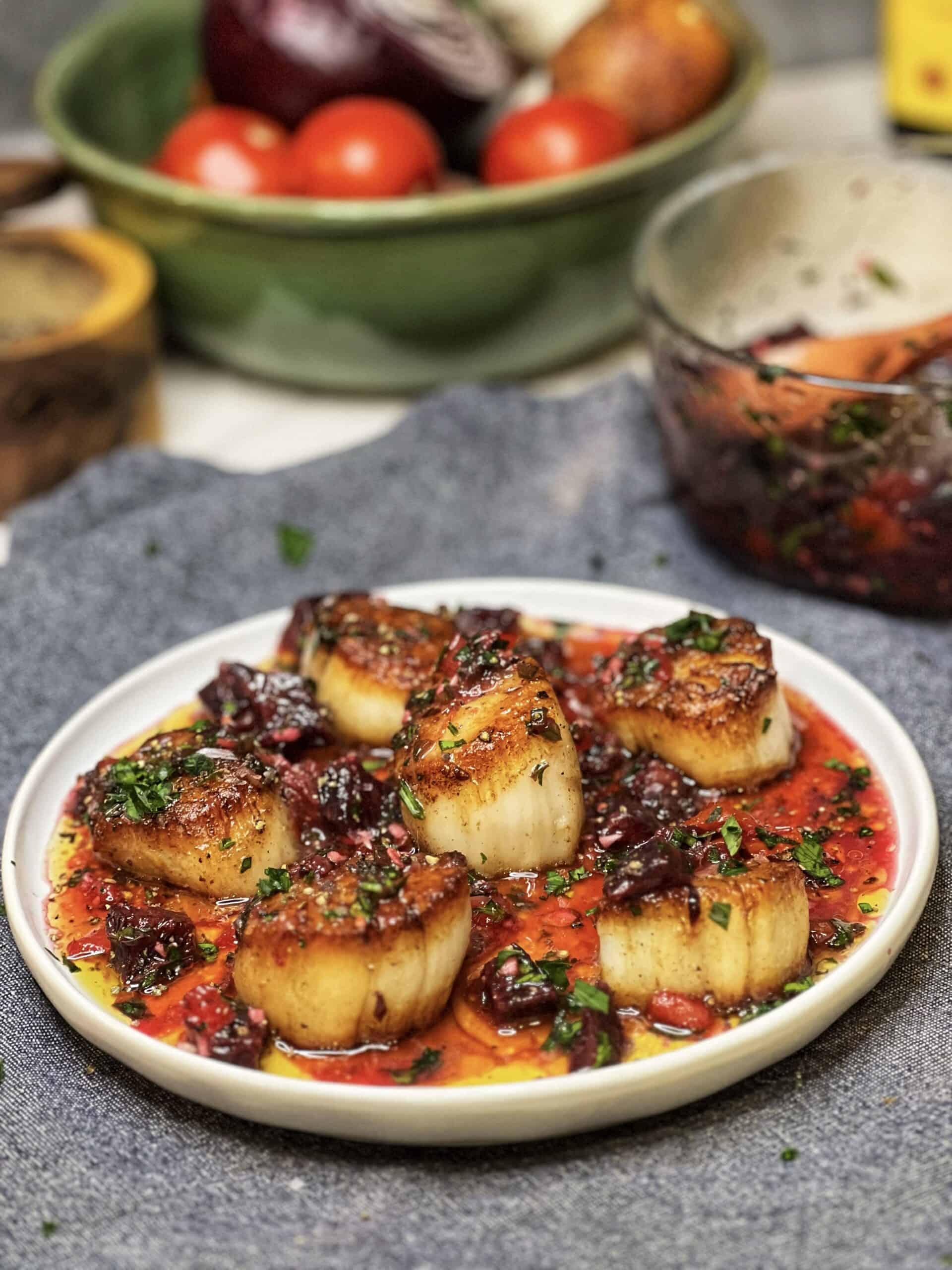 Seared Scallops with Blood Orange Salsa | Charlotte Fashion Plate