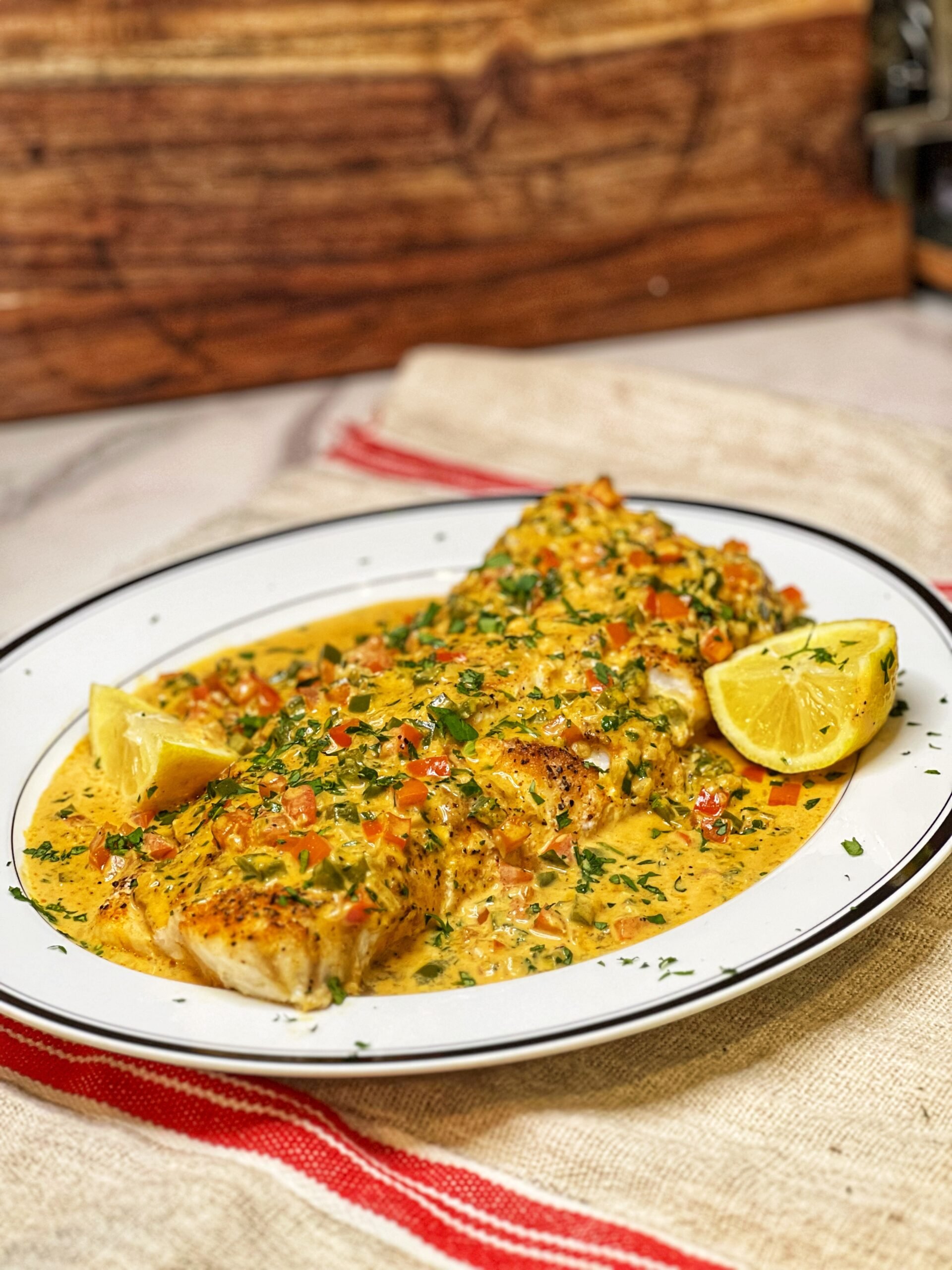 Baked Cod with Creole Sauce | Charlotte Fashion Plate